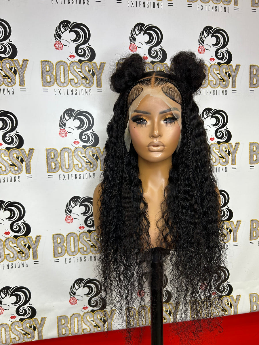 Natural Deep Curly Transparent Lace frontal wig – Bossy Extensions