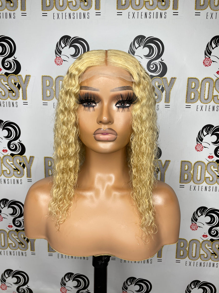 613 Deep Curly Transparent 4x4 Lace Closure Bob Wig – Bossy Extensions